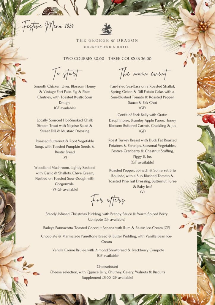 Menus - George + Dragon